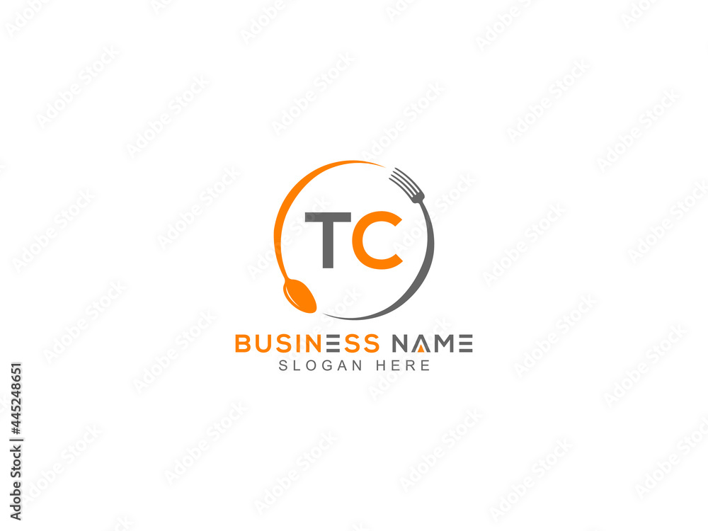 Letter TC Logo, restaurants tc logo icon with line style knife vector ...