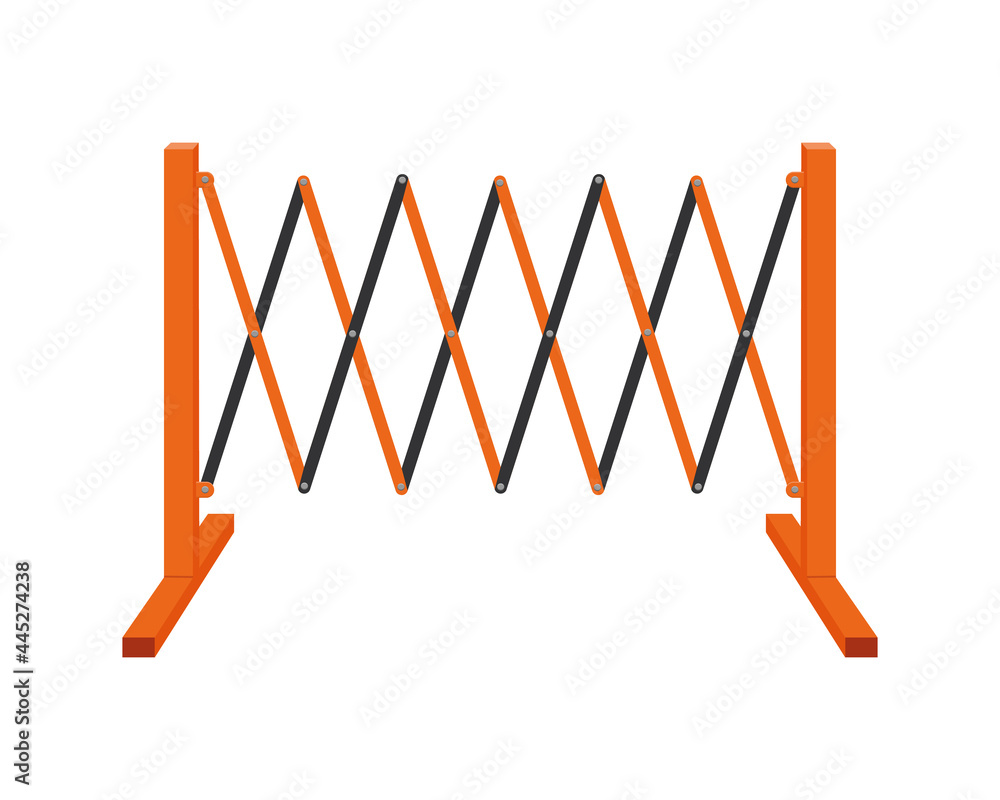 Sliding road barrier. Traffic obstacle isolated on white background ...
