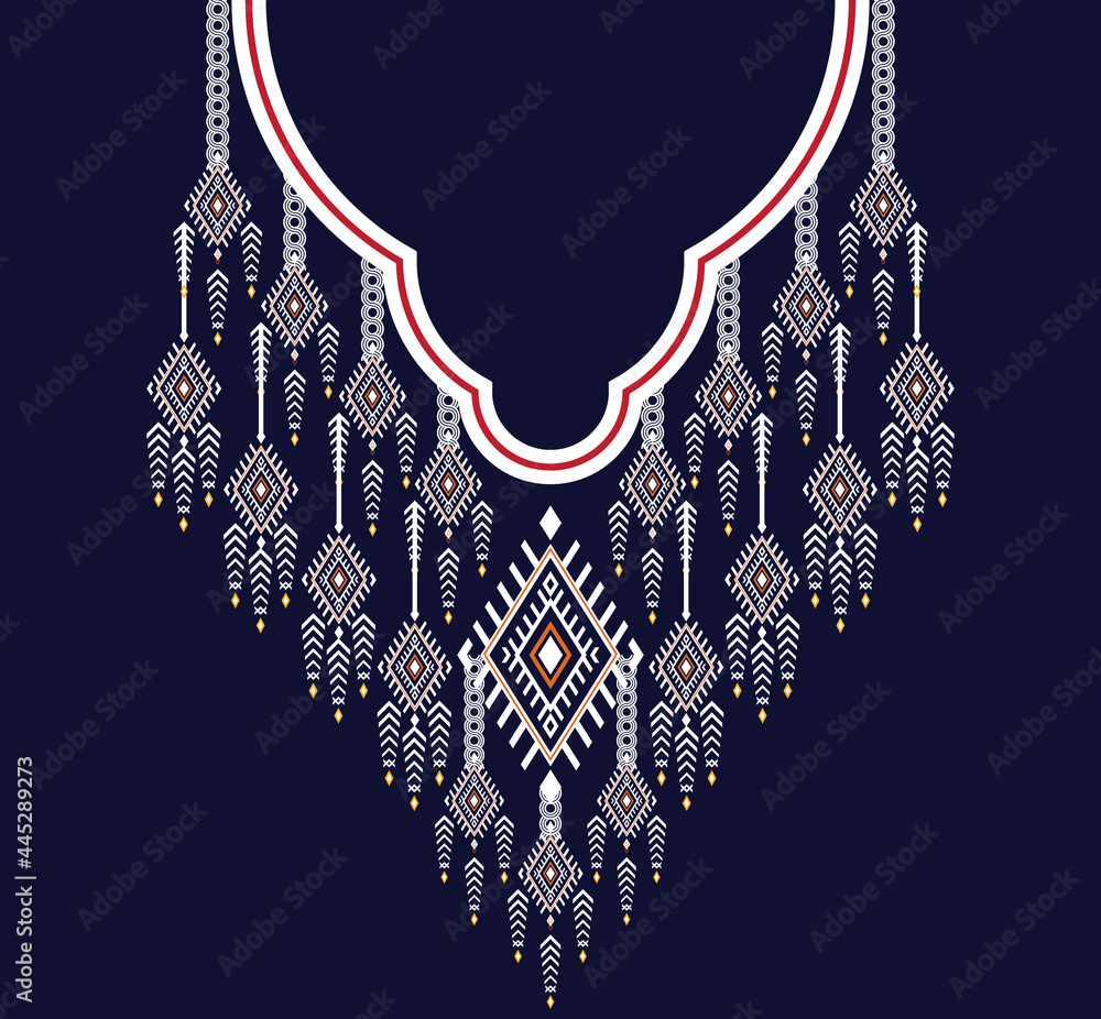 Ethnic,neck embroidery,Geometric,tribal,oriental,traditional,necklace ...