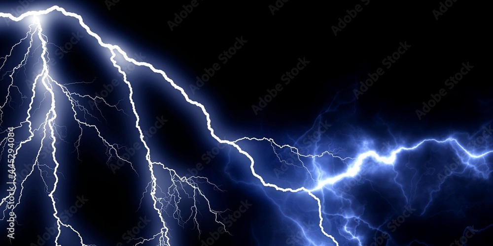 Thunder Energy Waves In Black Background Stock Illustration | Adobe Stock