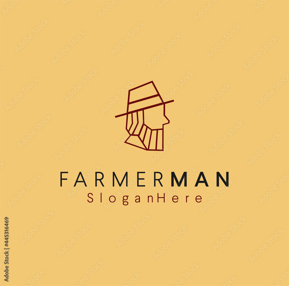 Farming agricultural badge logo line style symbol for harvest, farmer ...