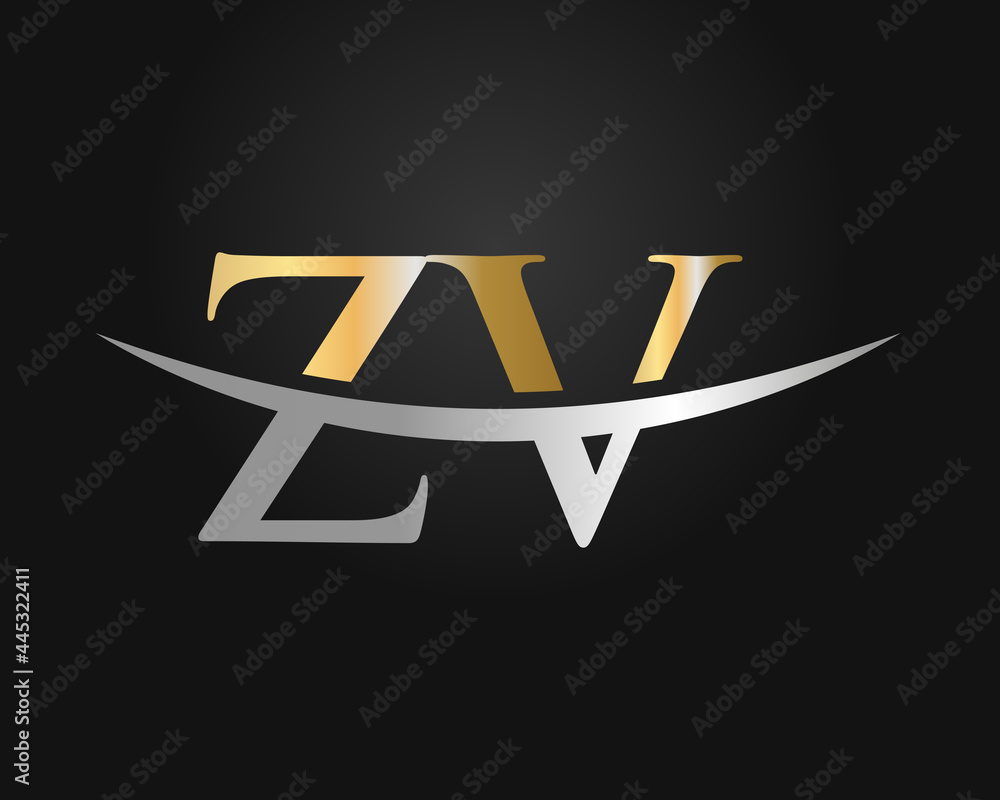 Initial Monogram Letter ZV Logo Design Vector. ZV logo design Stock ...