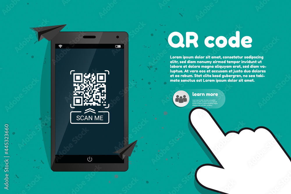 QR Code Mobile Scan Me Concept - Vector Illustration Isolated On ...