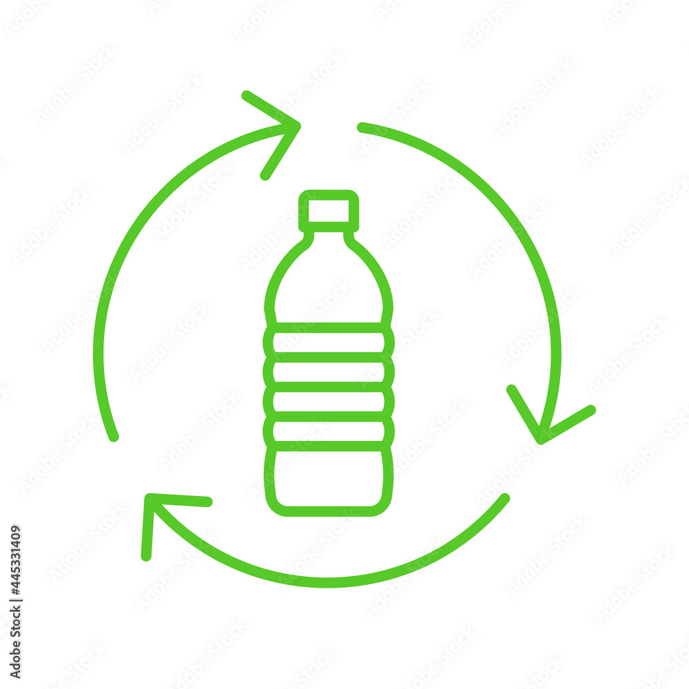 Recycle plastic logo icon, Arrows pet bottle shape recycling sign ...