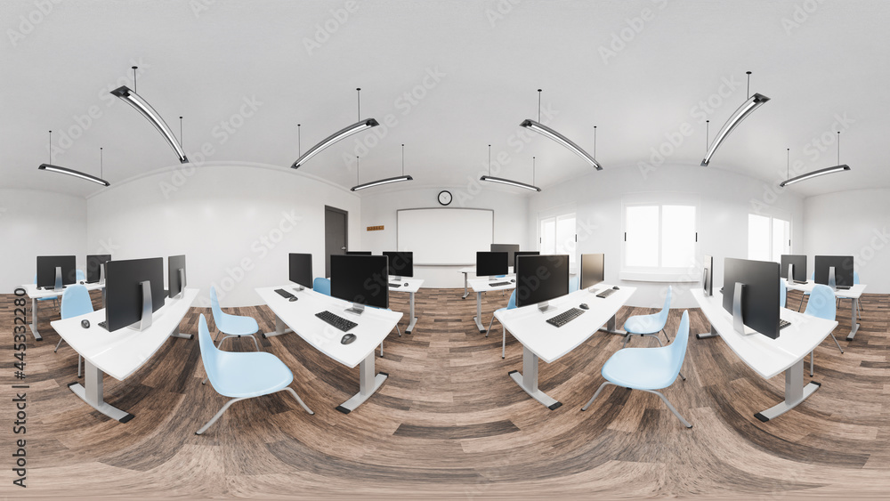 360 degree projection of a modern classroom Stock Illustration | Adobe ...