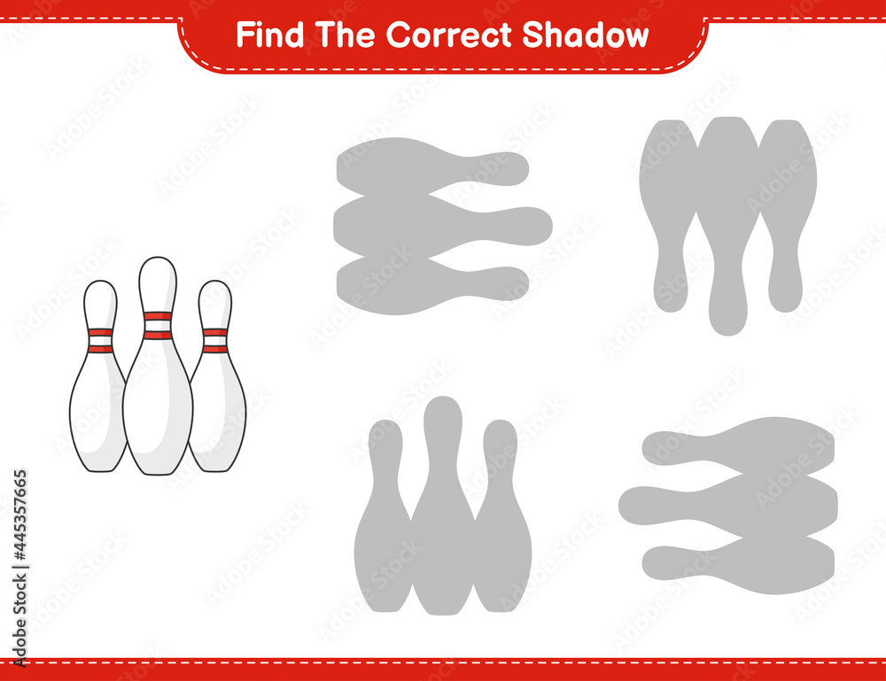 Find the correct shadow. Find and match the correct shadow of Bowling ...
