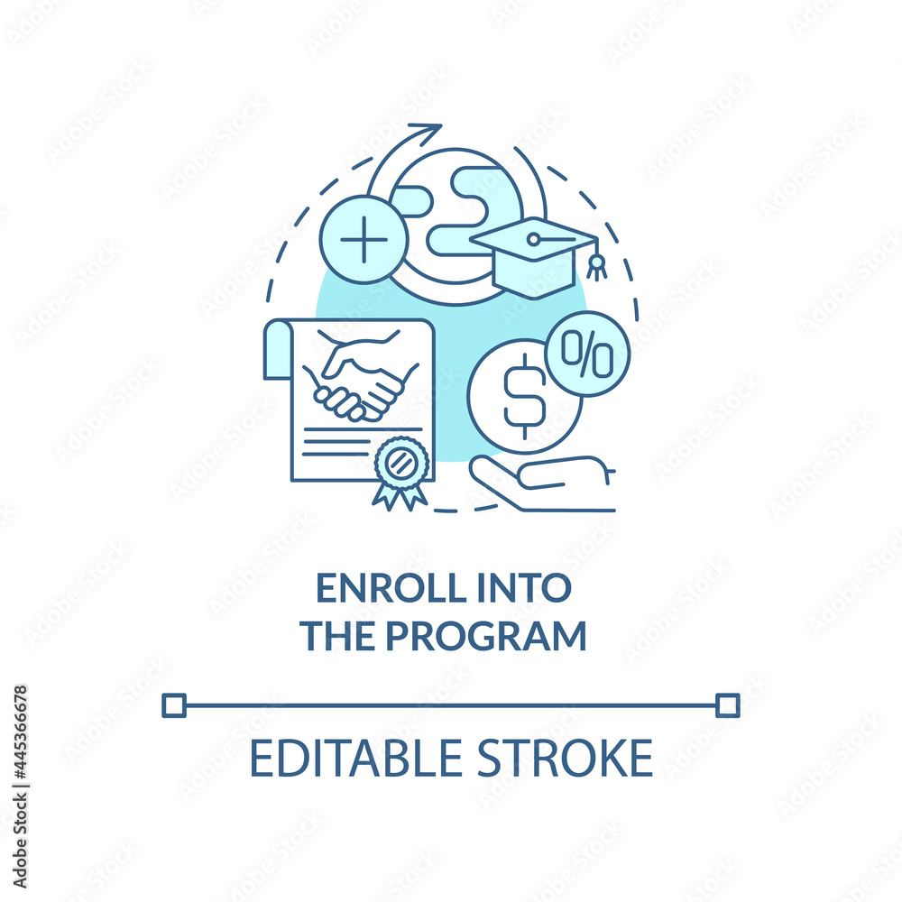 Enroll into internship program concept icon. Intern procedure abstract ...