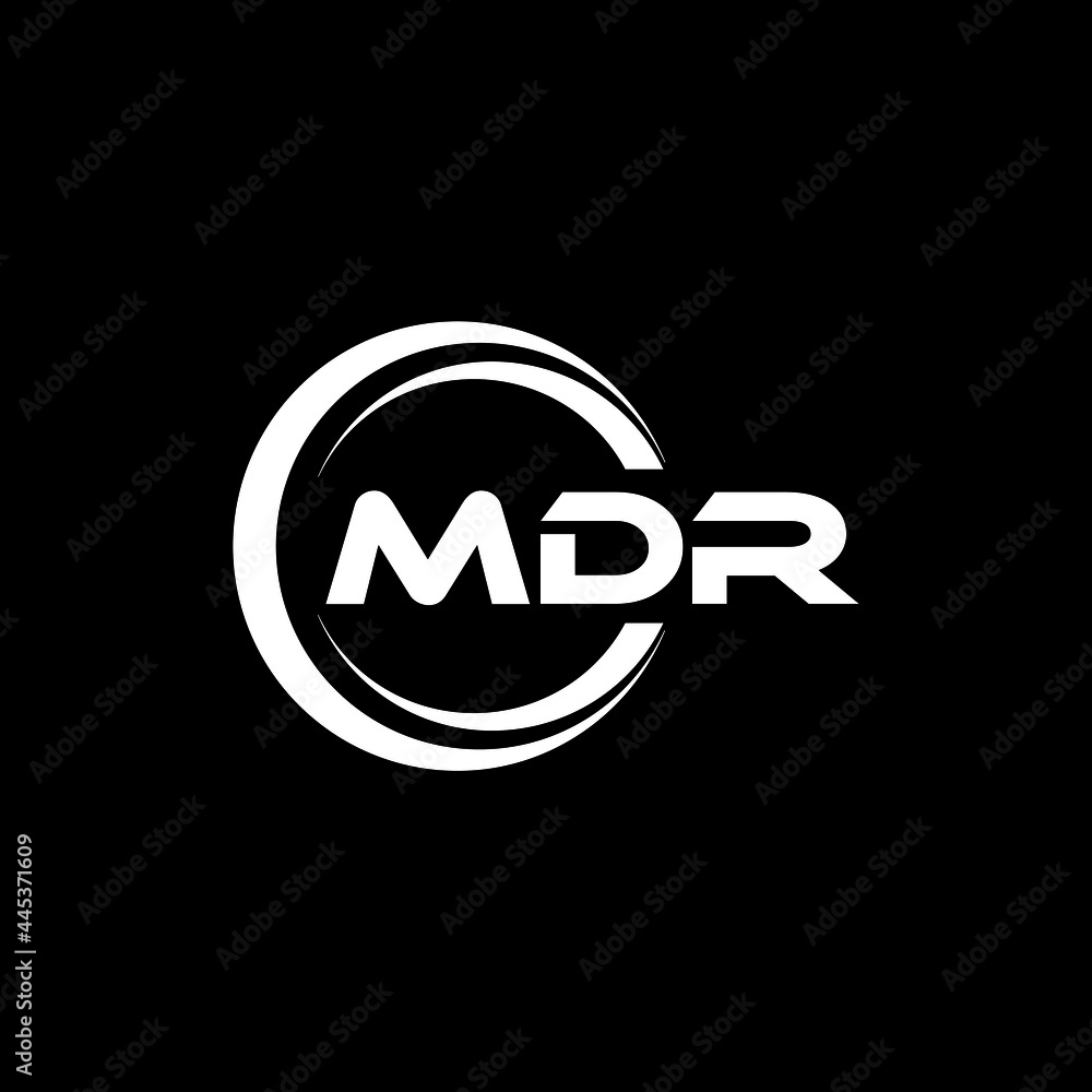 MDR letter logo design with black background in illustrator, vector ...