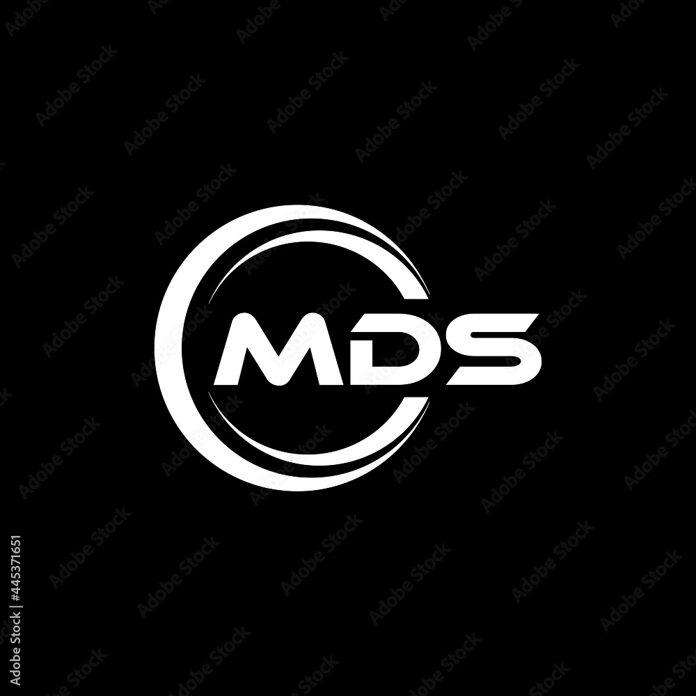 MDS letter logo design with black background in illustrator, vector ...