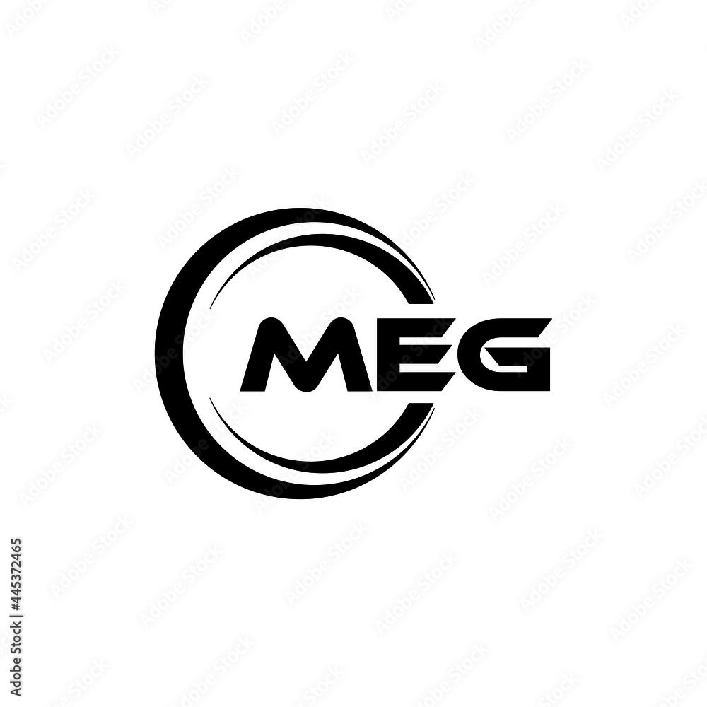 MEG letter logo design with white background in illustrator, vector ...