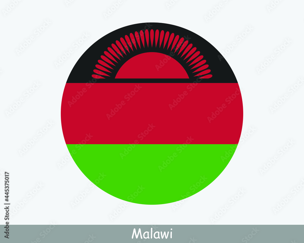 Malawi Round Circle Flag. Malawian Circular Button Banner Icon. EPS ...