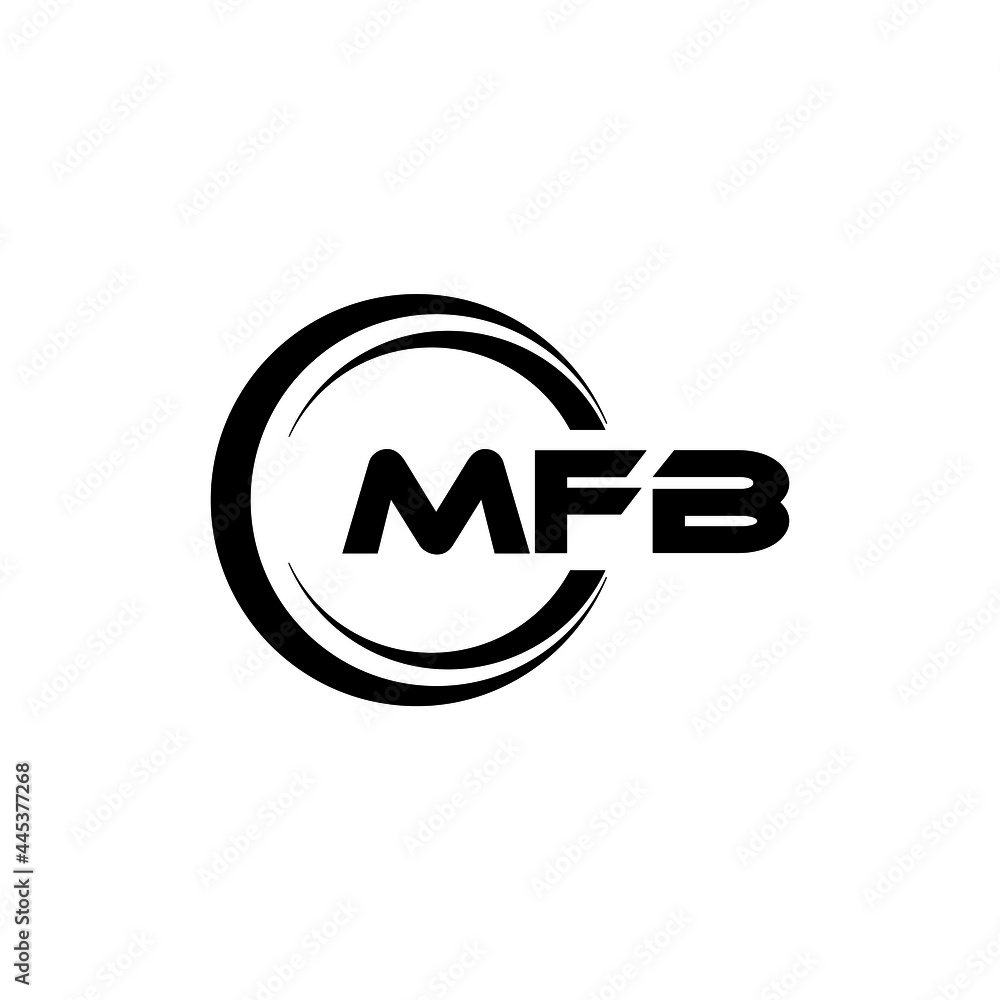 MFB letter logo design with white background in illustrator, vector ...