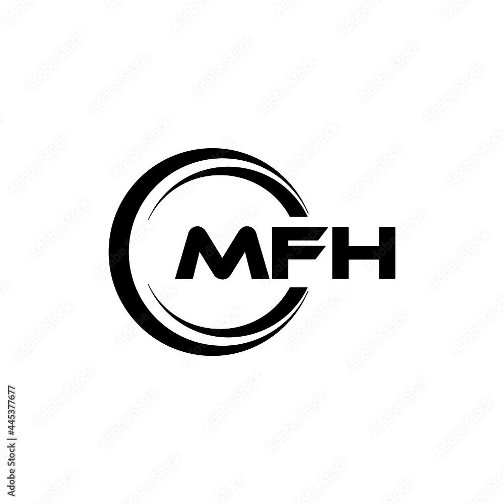 Vecteur Stock MFH letter logo design with white background in ...
