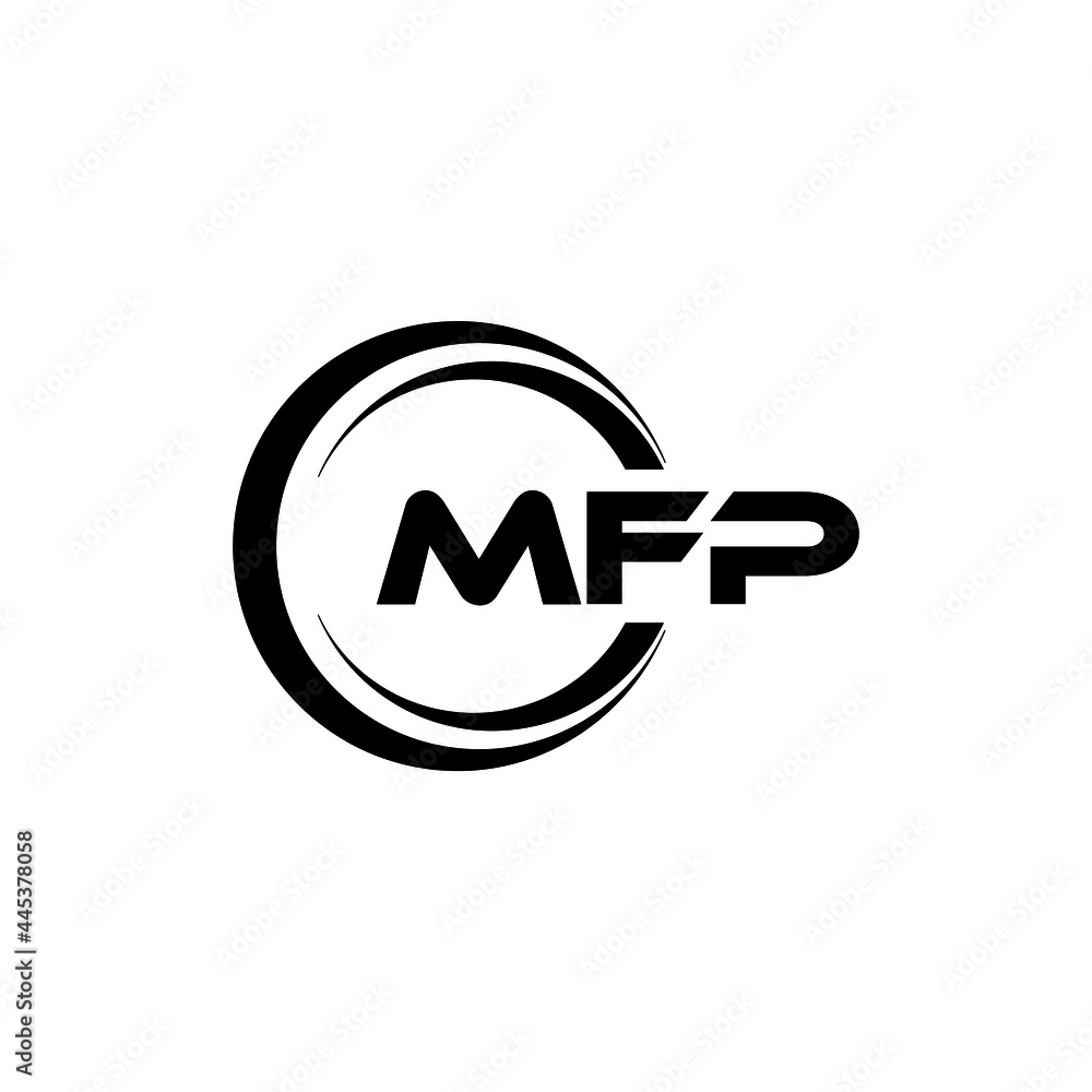 MFP letter logo design with white background in illustrator, vector ...