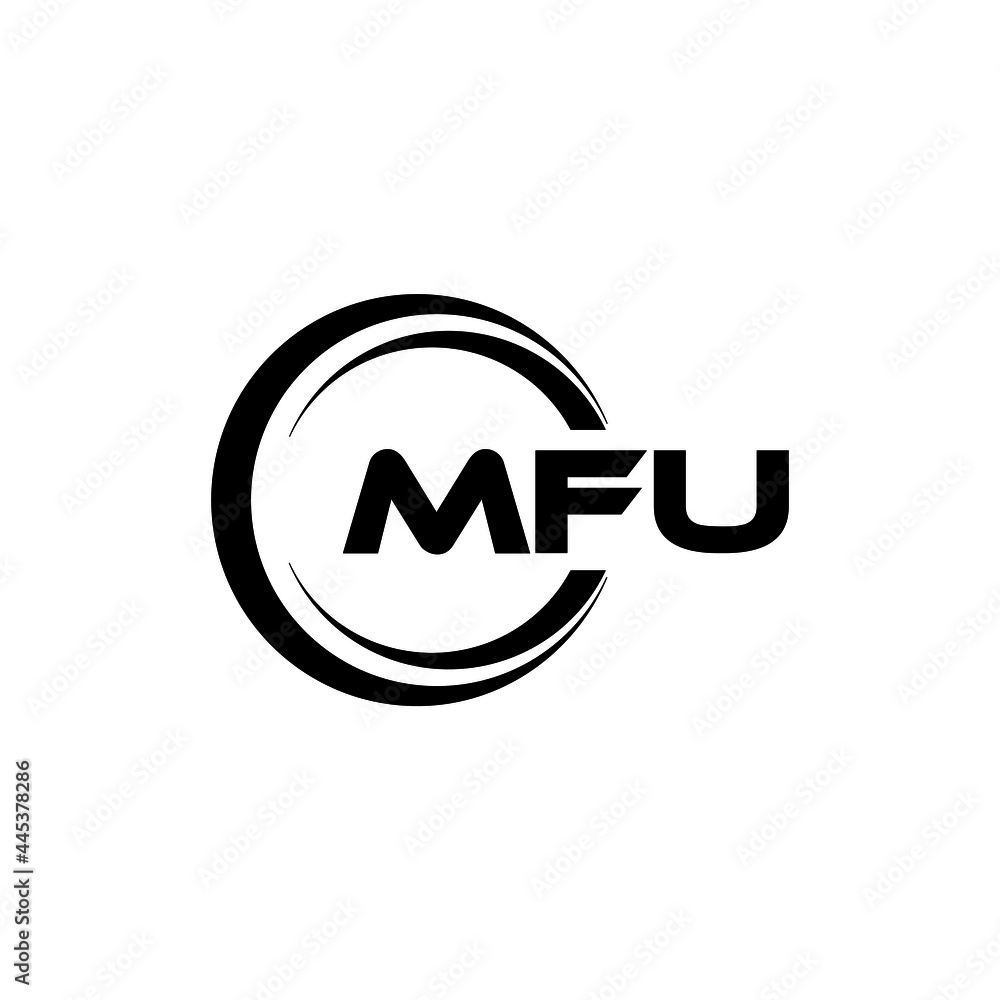 MFU letter logo design with white background in illustrator, vector ...