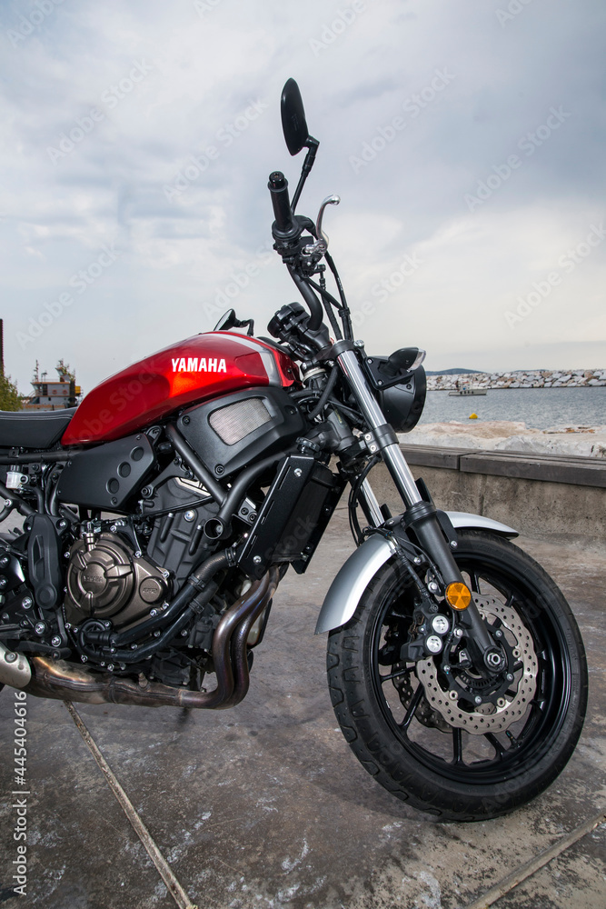 Yamaha XSR700 is a motorcycle manufactured by Yamaha. Stock Photo ...