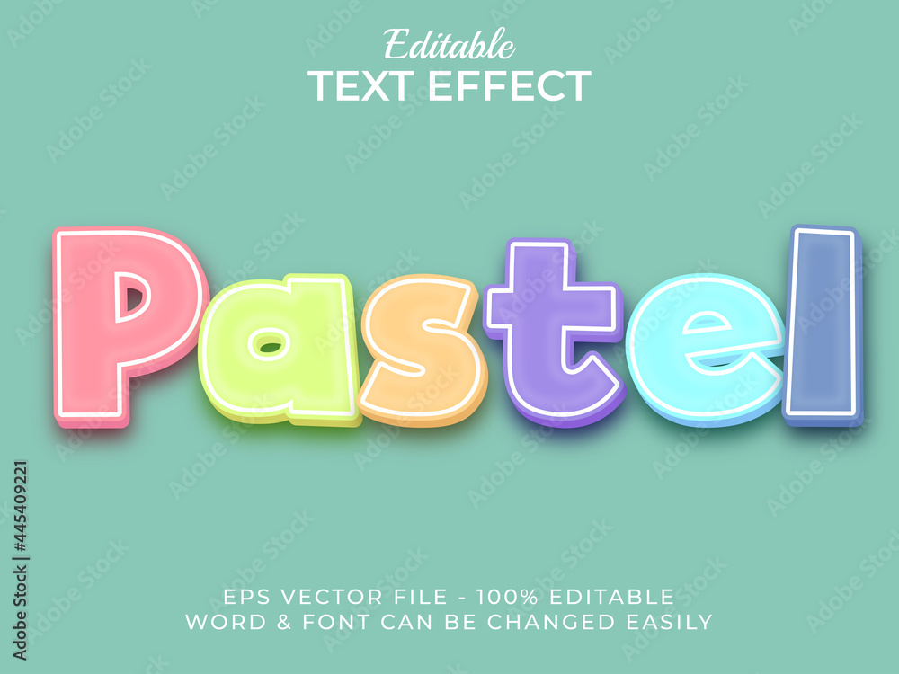 Pastel cartoon text effect style. Editable font text effect. Stock ...