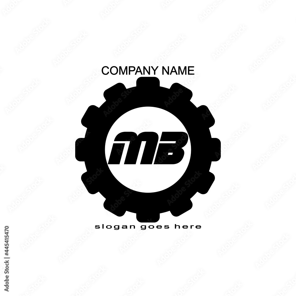 Initial Letter MB gear engineering logo design vector Stock Vector ...