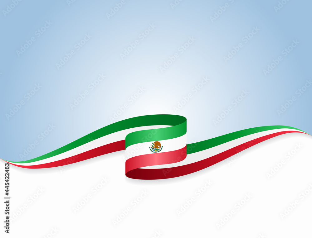 Mexican flag wavy abstract background. Vector illustration. Stock ...