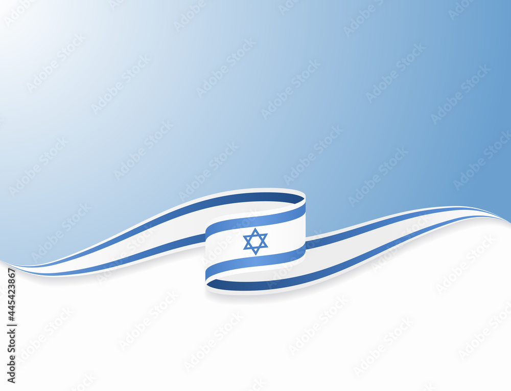 Israeli flag wavy abstract background. Vector illustration. Stock ...