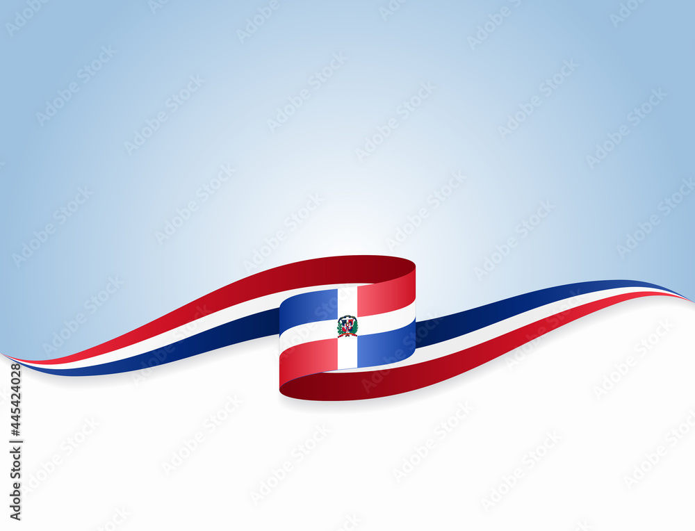 Dominican Republic flag wavy abstract background. Vector illustration ...