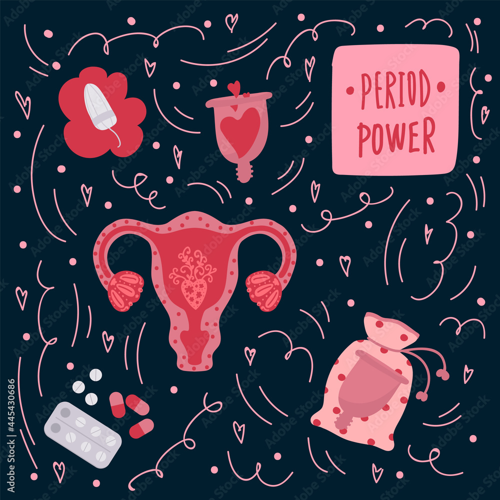 The pattern of the illustration of the menstrual period. Women's ...