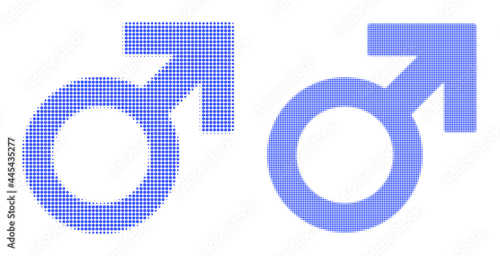 Dotted halftone male symbol icon. Vector halftone concept of male ...