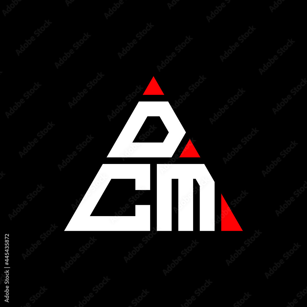 DCM triangle letter logo design with triangle shape. DCM triangle logo ...