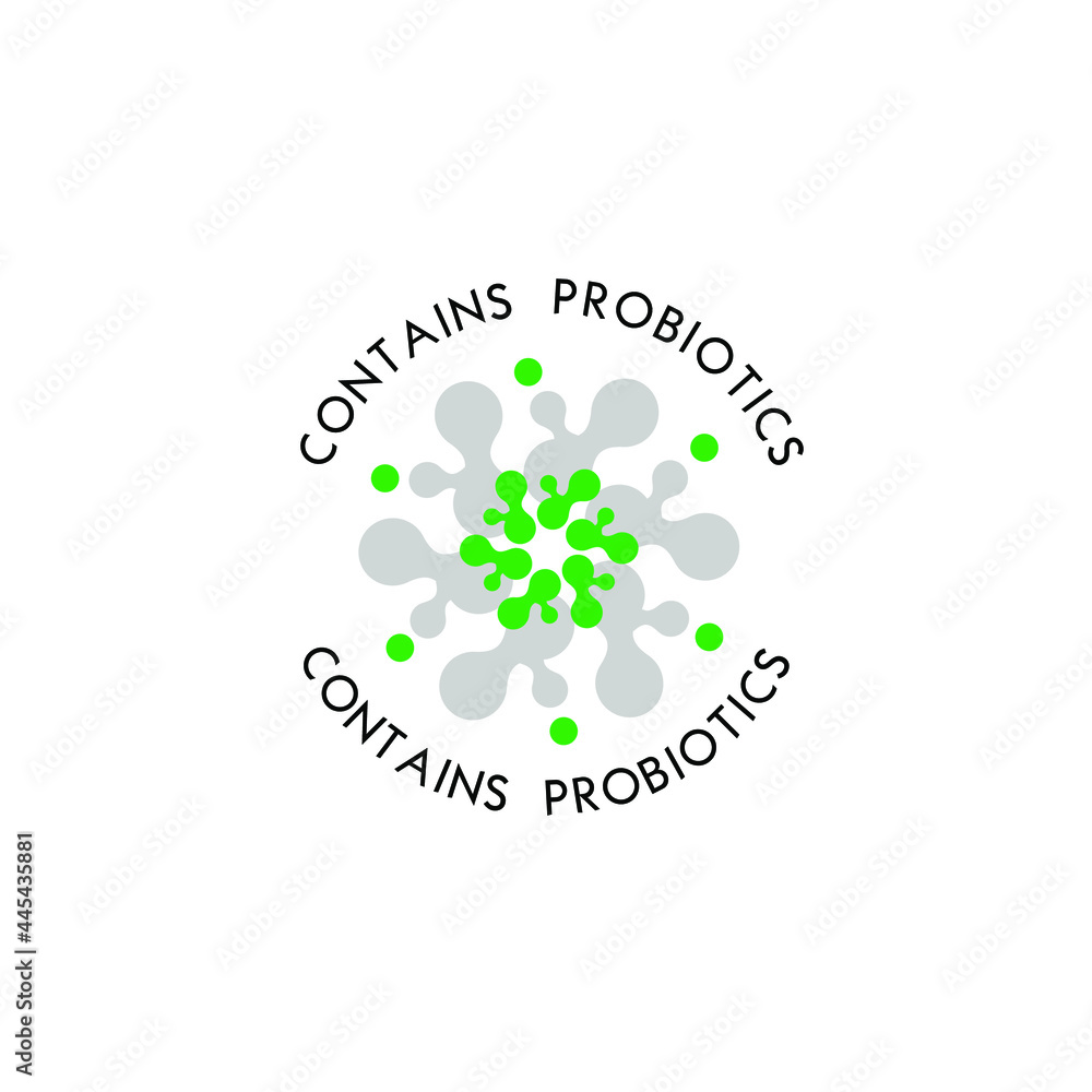 Vetor de Probiotics logo. Bacteria logo. Concept of healthy nutrition ...