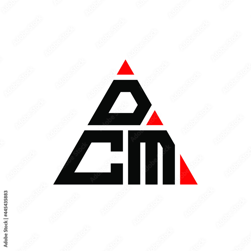 DCM triangle letter logo design with triangle shape. DCM triangle logo ...