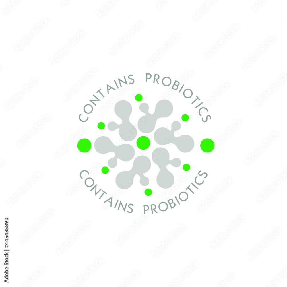 Vetor de Probiotics logo. Bacteria logo. Concept of healthy nutrition ...