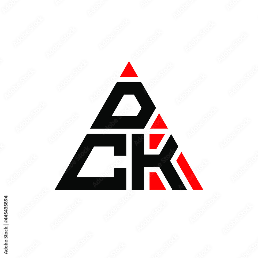 DCK triangle letter logo design with triangle shape. DCK triangle logo design monogram. DCK ...