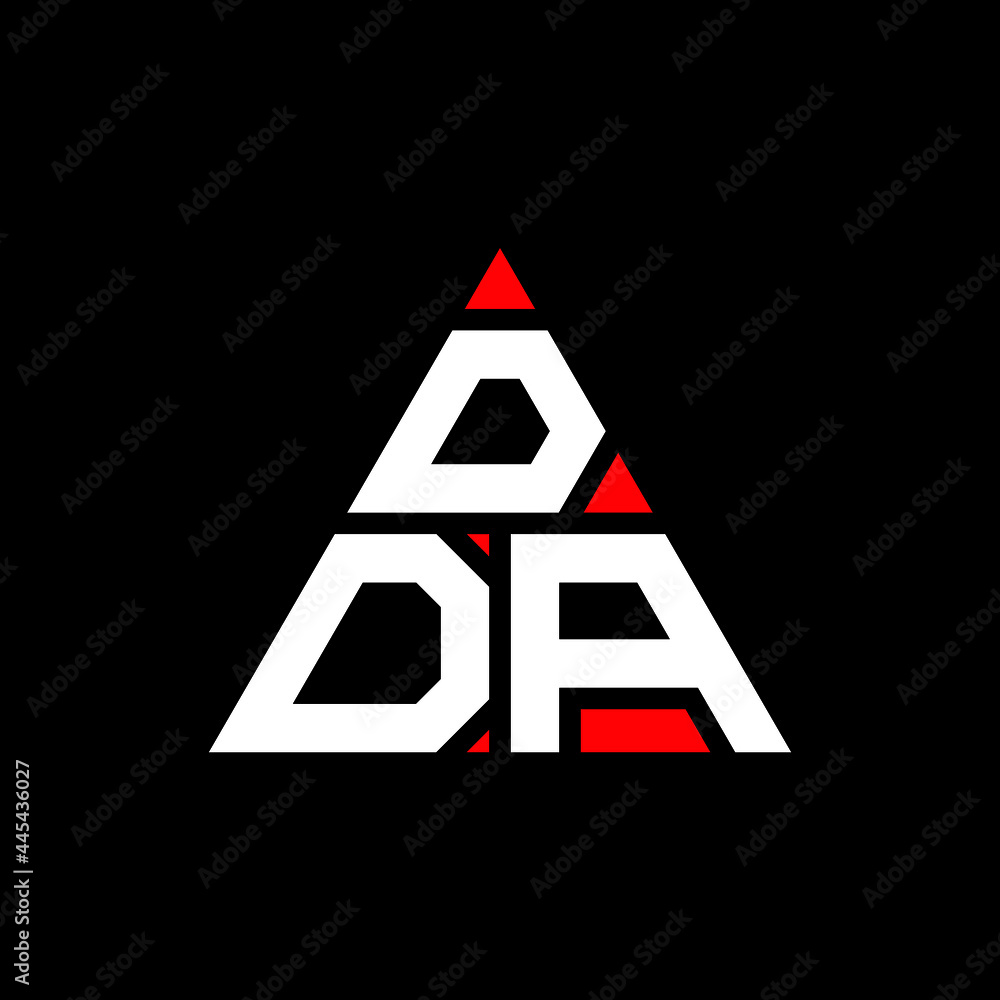 DDA triangle letter logo design with triangle shape. DDA triangle logo ...