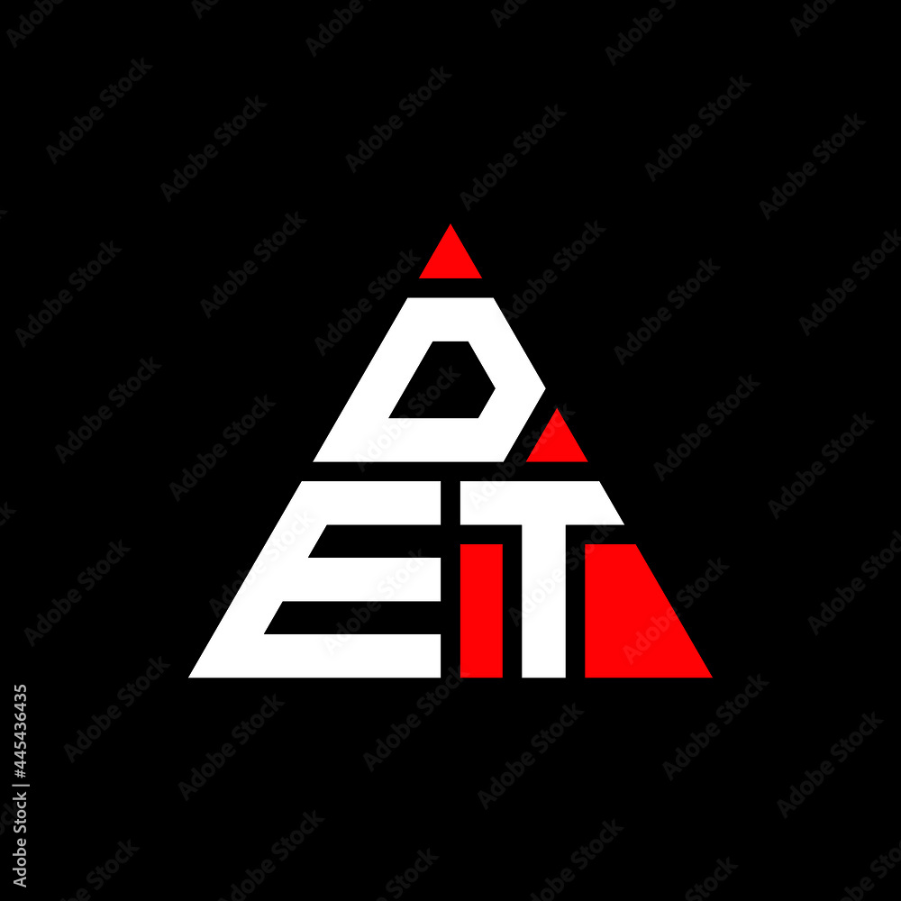 DET triangle letter logo design with triangle shape. DET triangle logo ...
