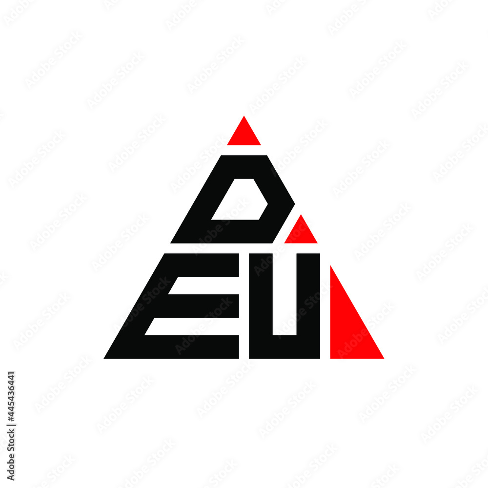 DEU triangle letter logo design with triangle shape. DEU triangle logo ...