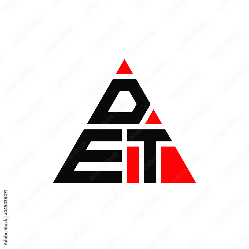 DET triangle letter logo design with triangle shape. DET triangle logo ...