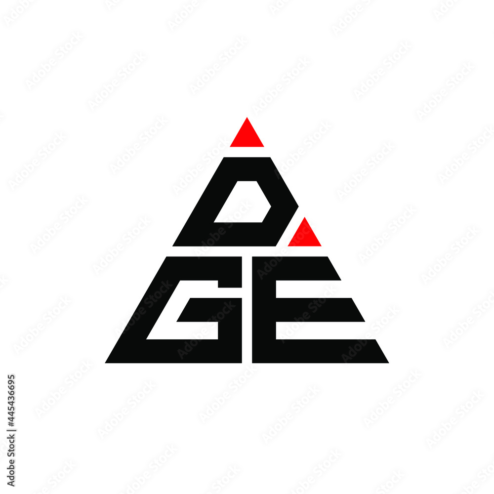 DGE triangle letter logo design with triangle shape. DGE triangle logo ...