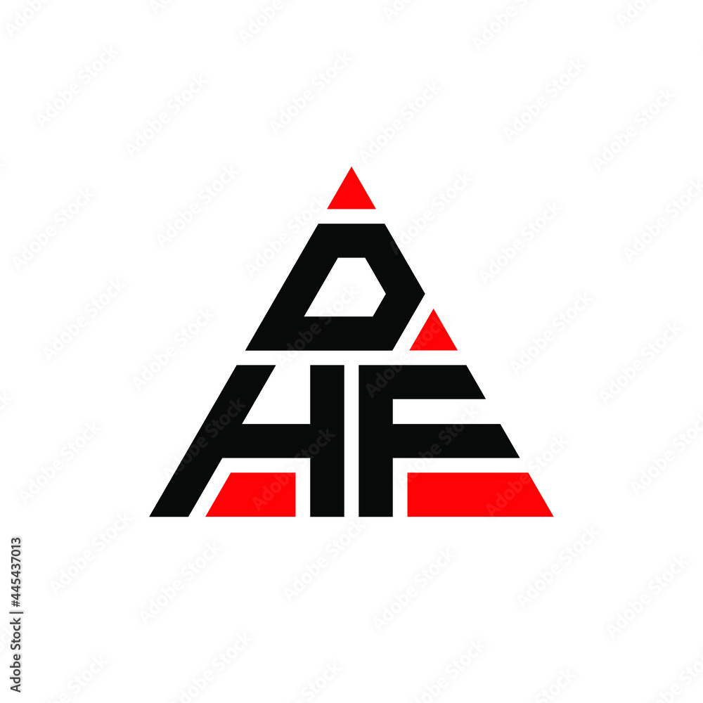 DHF triangle letter logo design with triangle shape. DHF triangle logo ...