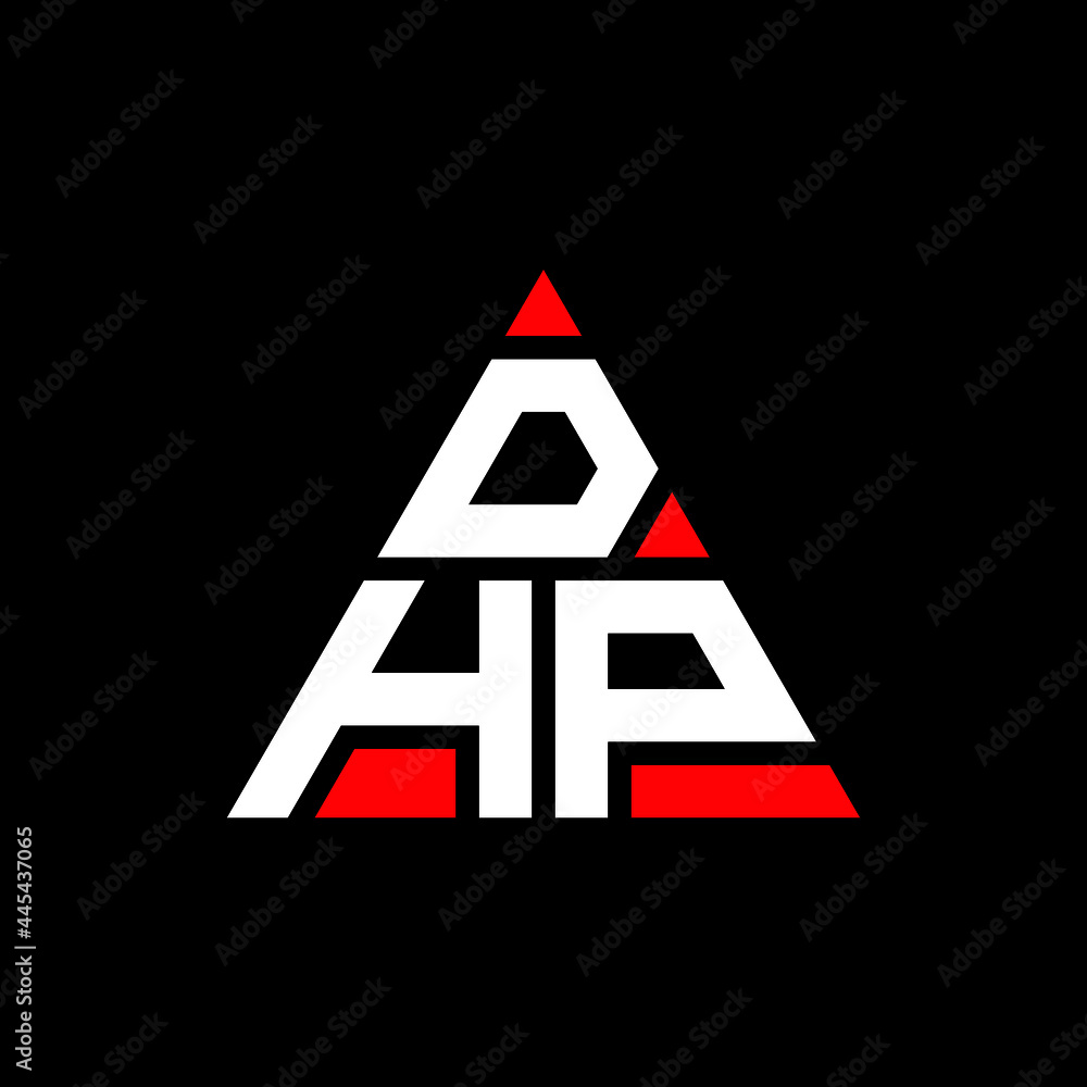 DHP triangle letter logo design with triangle shape. DHP triangle logo ...