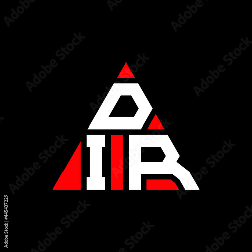 DIR triangle letter logo design with triangle shape. DIR triangle logo ...