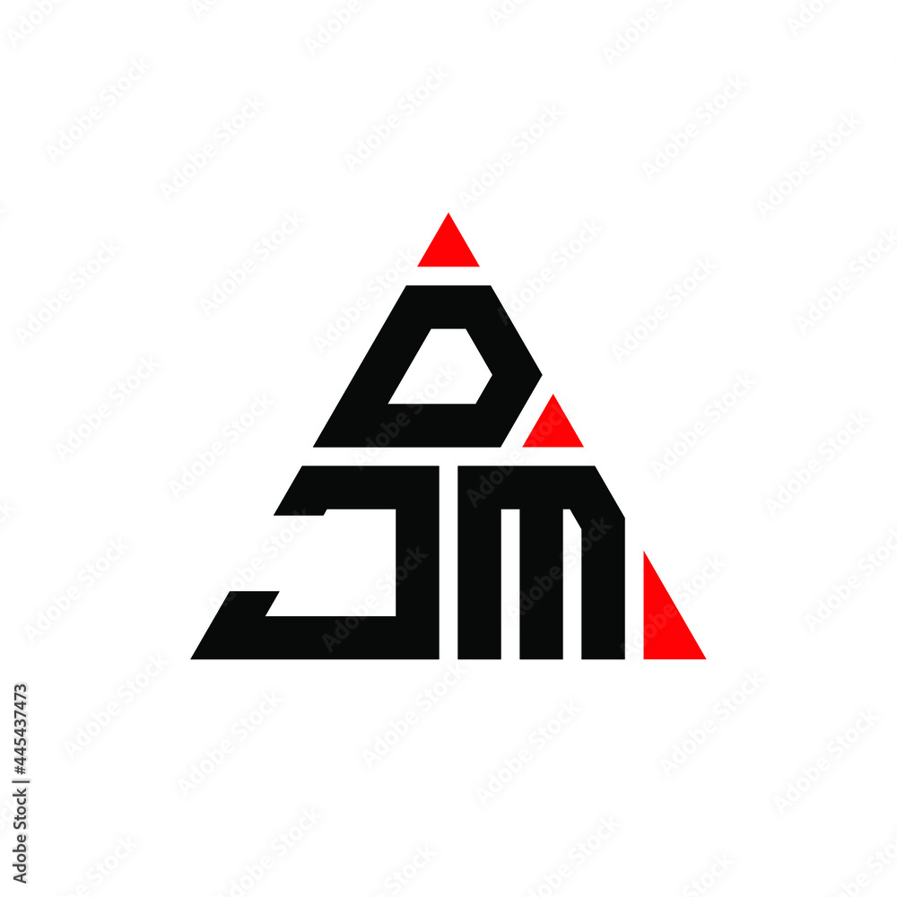 DJM triangle letter logo design with triangle shape. DJM triangle logo ...