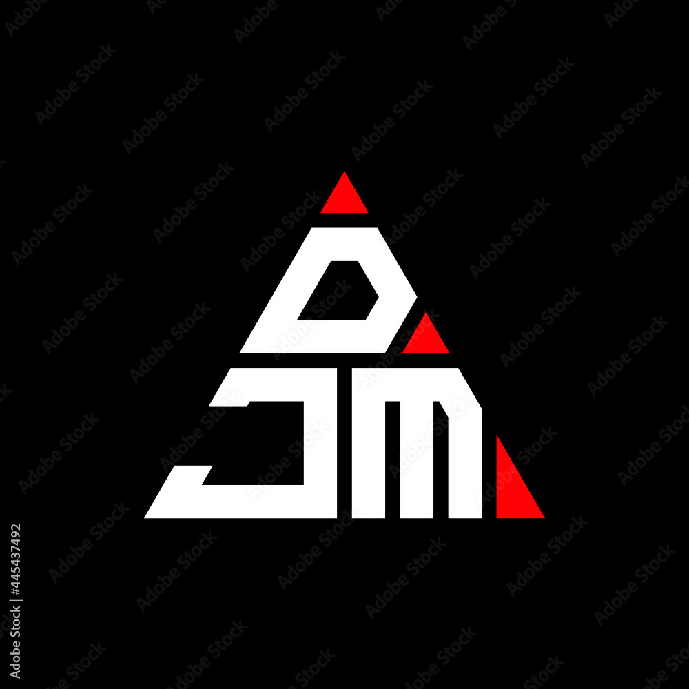 DJM triangle letter logo design with triangle shape. DJM triangle logo ...
