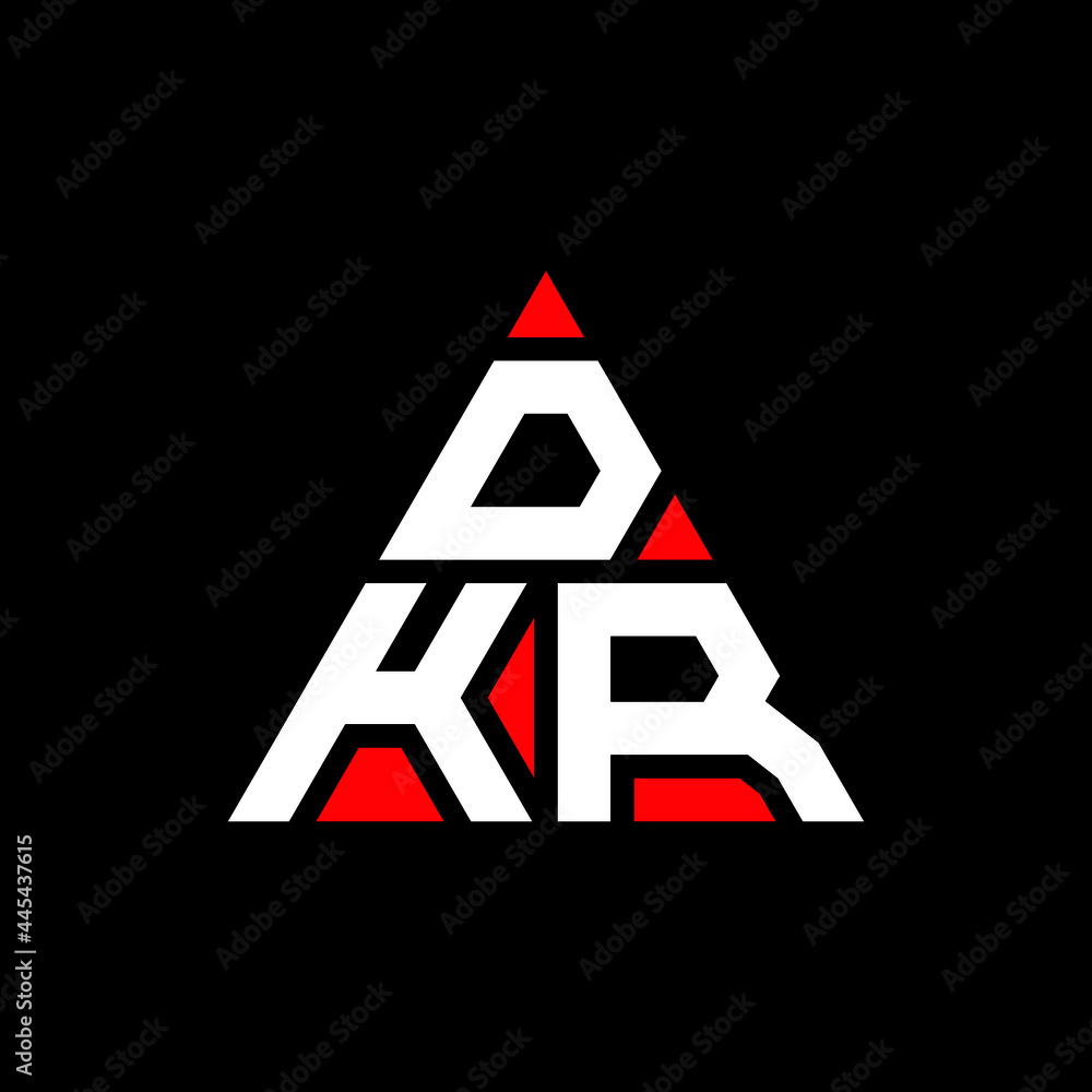 DKR triangle letter logo design with triangle shape. DKR triangle logo ...