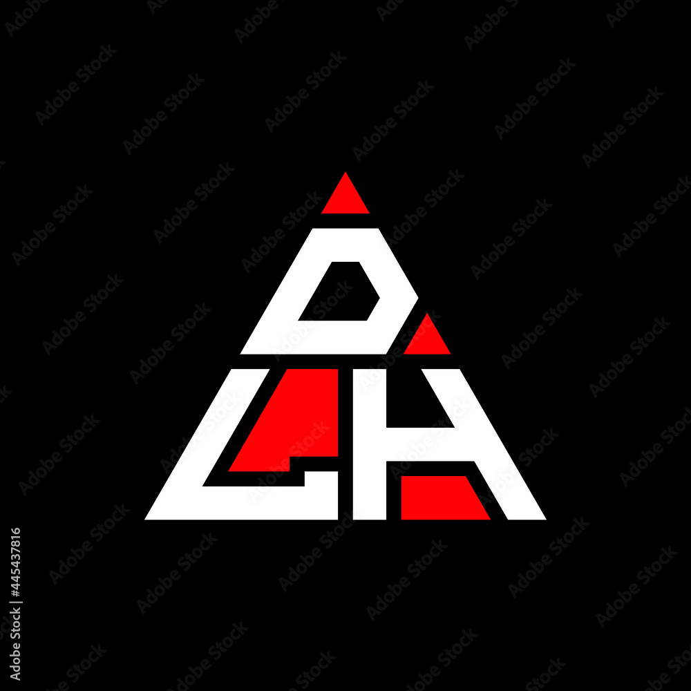 DLH triangle letter logo design with triangle shape. DLH triangle logo ...