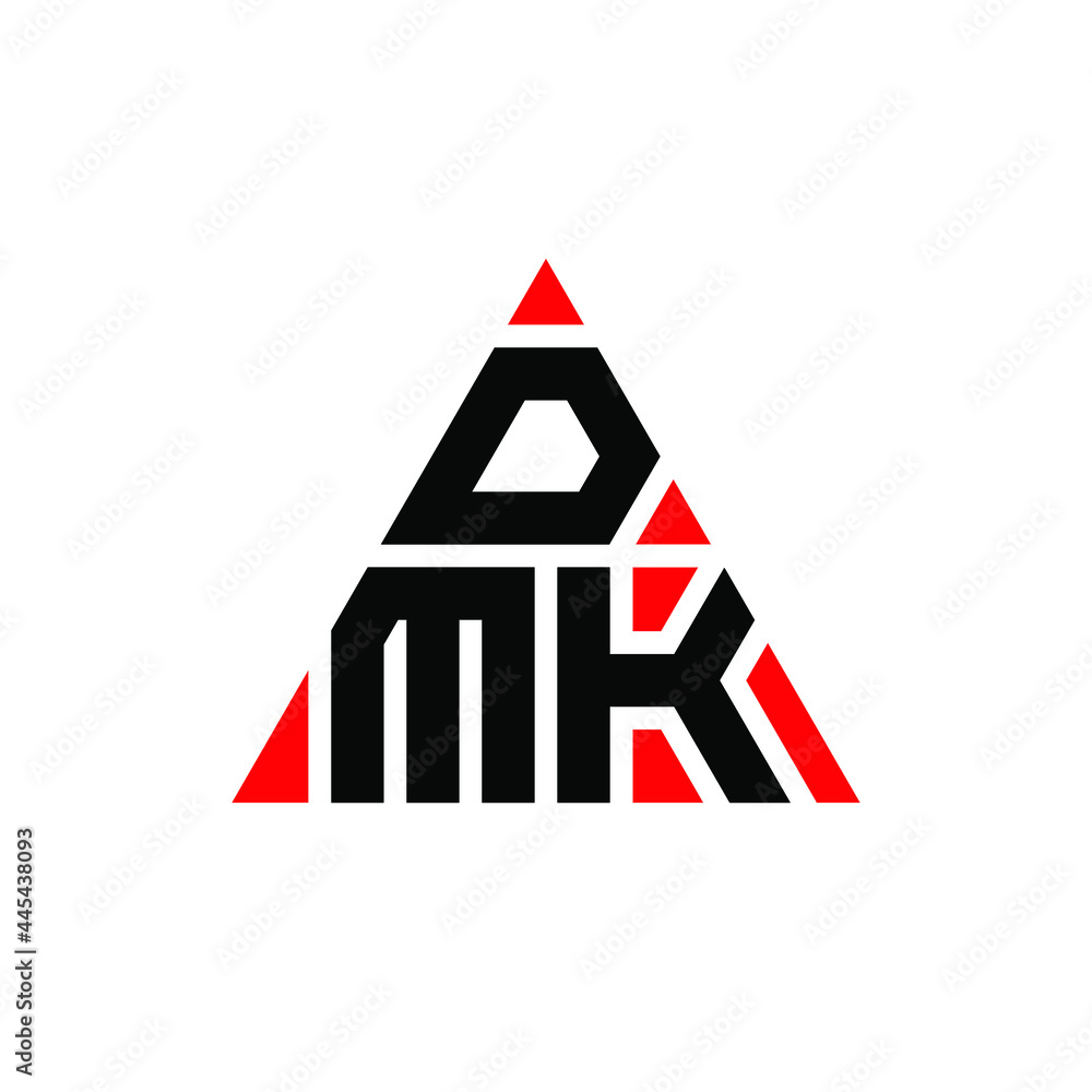 DMK triangle letter logo design with triangle shape. DMK triangle logo ...