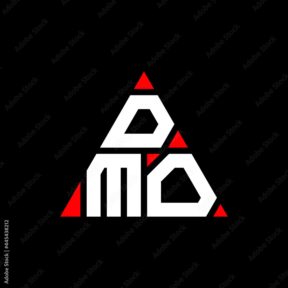 DMO triangle letter logo design with triangle shape. DMO triangle logo ...