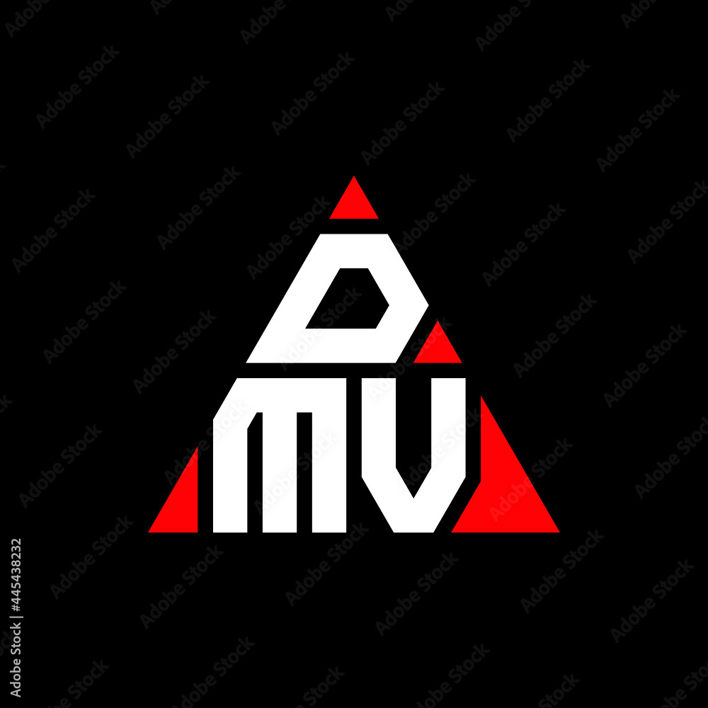 DMV triangle letter logo design with triangle shape. DMV triangle logo ...