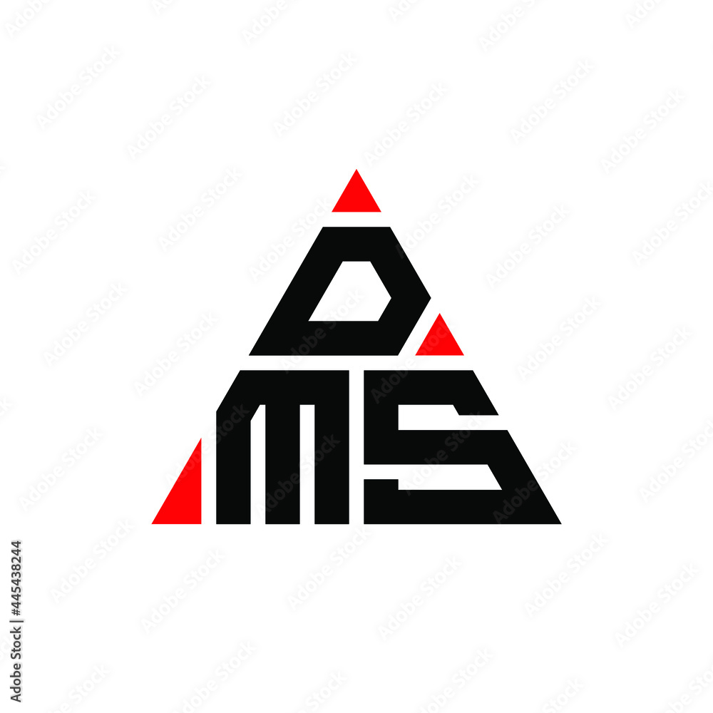 DMS triangle letter logo design with triangle shape. DMS triangle logo ...