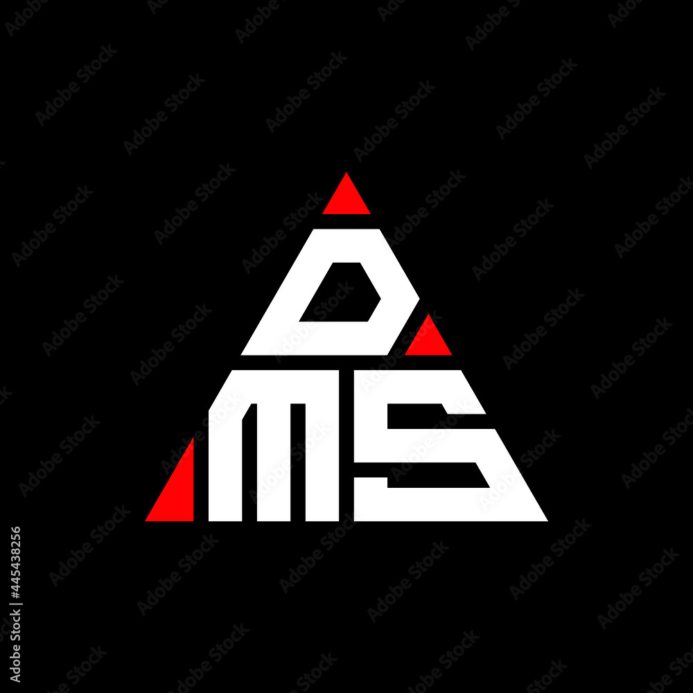 DMS triangle letter logo design with triangle shape. DMS triangle logo ...