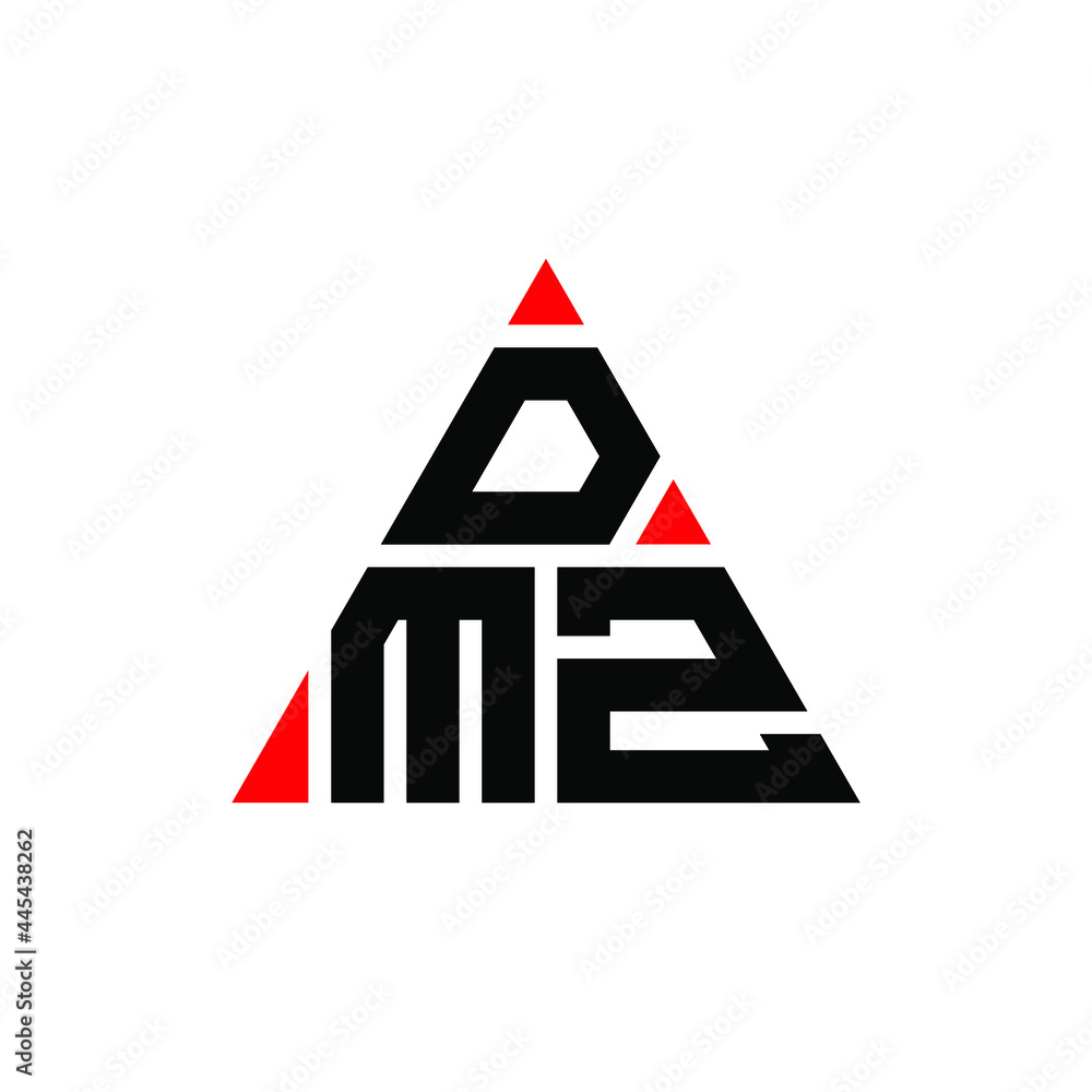 DMZ triangle letter logo design with triangle shape. DMZ triangle logo ...